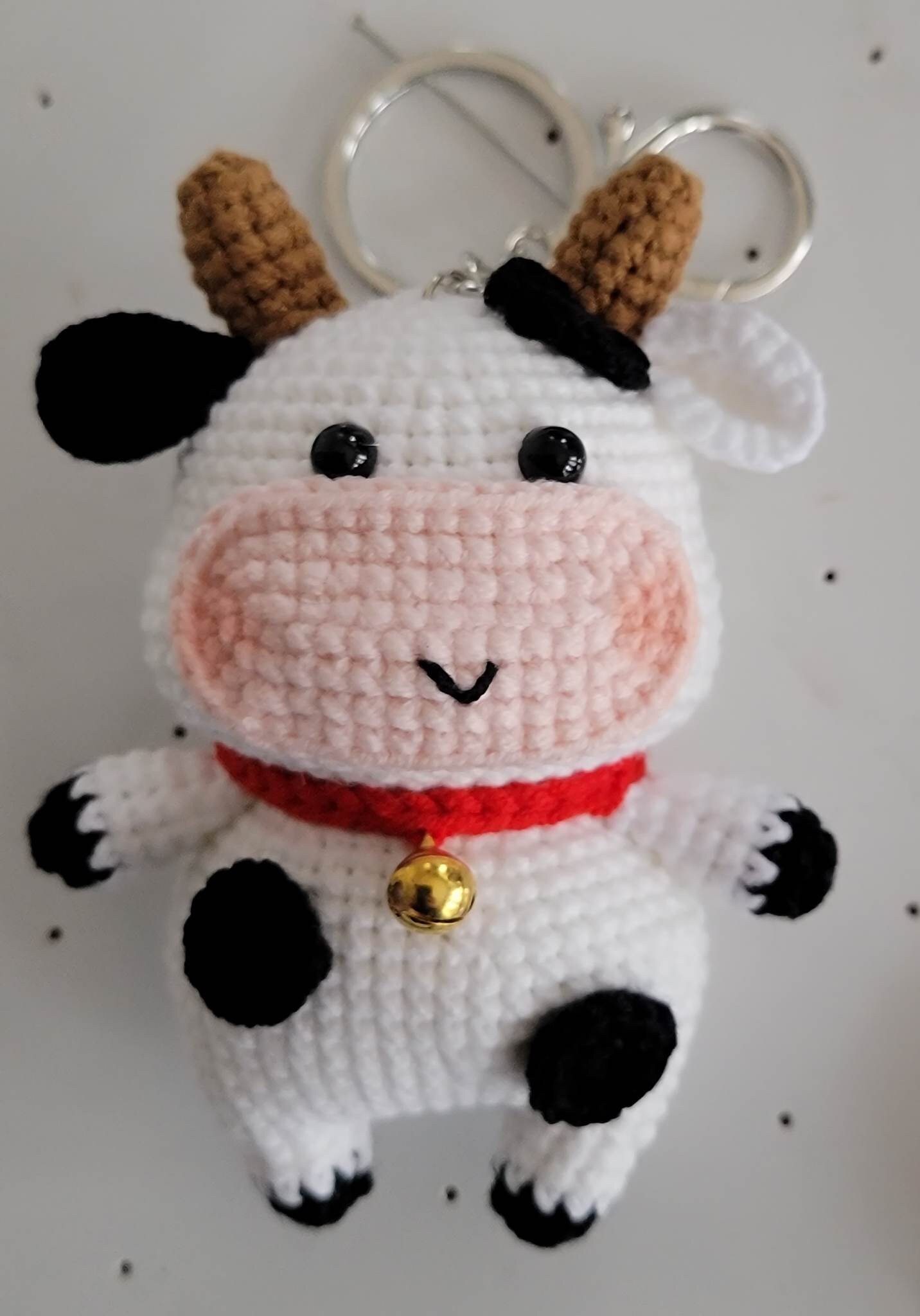 Hand Crochet Cow Key Chain Cow Amigurumi Keychain Bag - Etsy