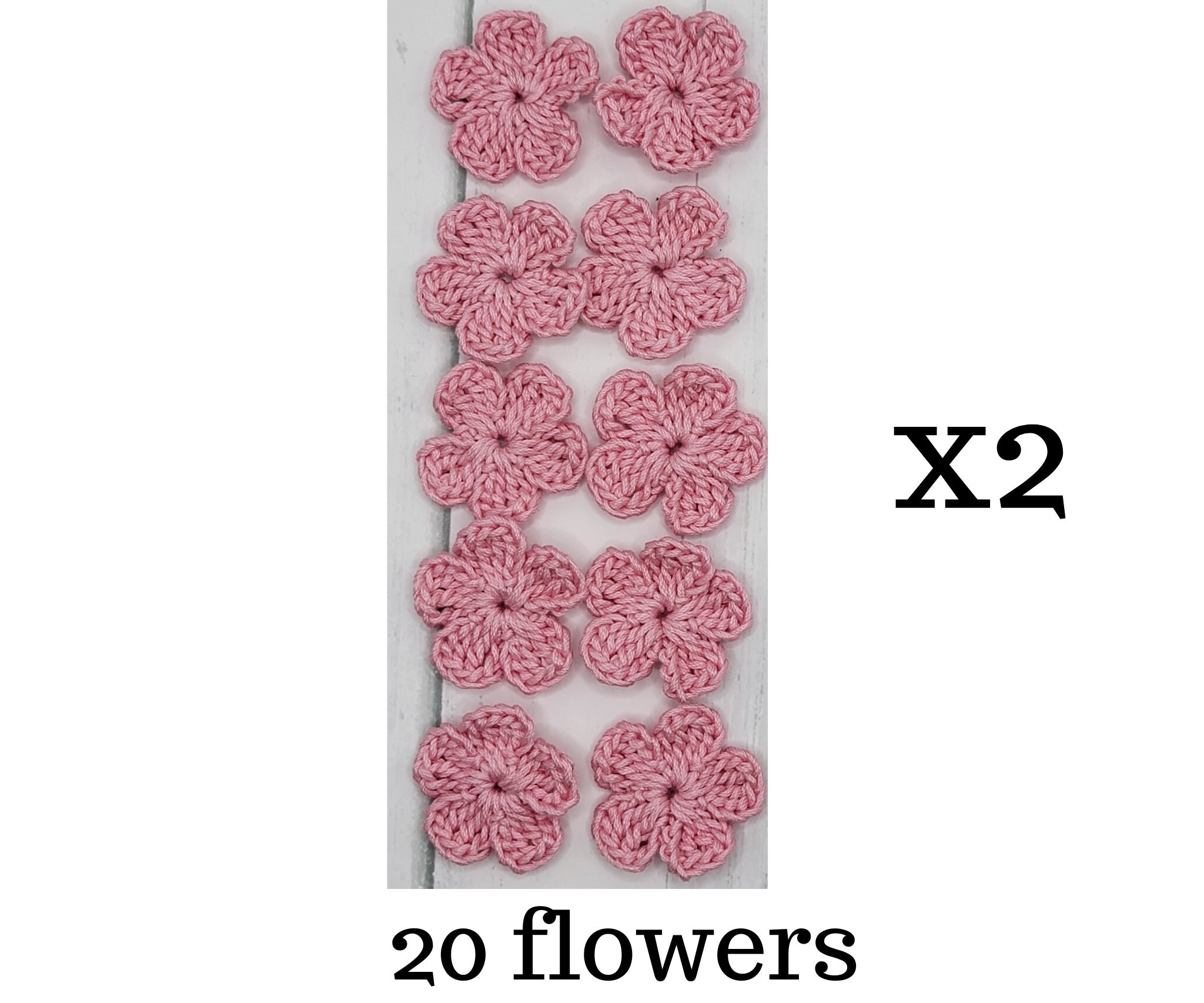 Crochet Pink Mini Flowers 1, Ready to Use Crochet Flowers Applique ...
