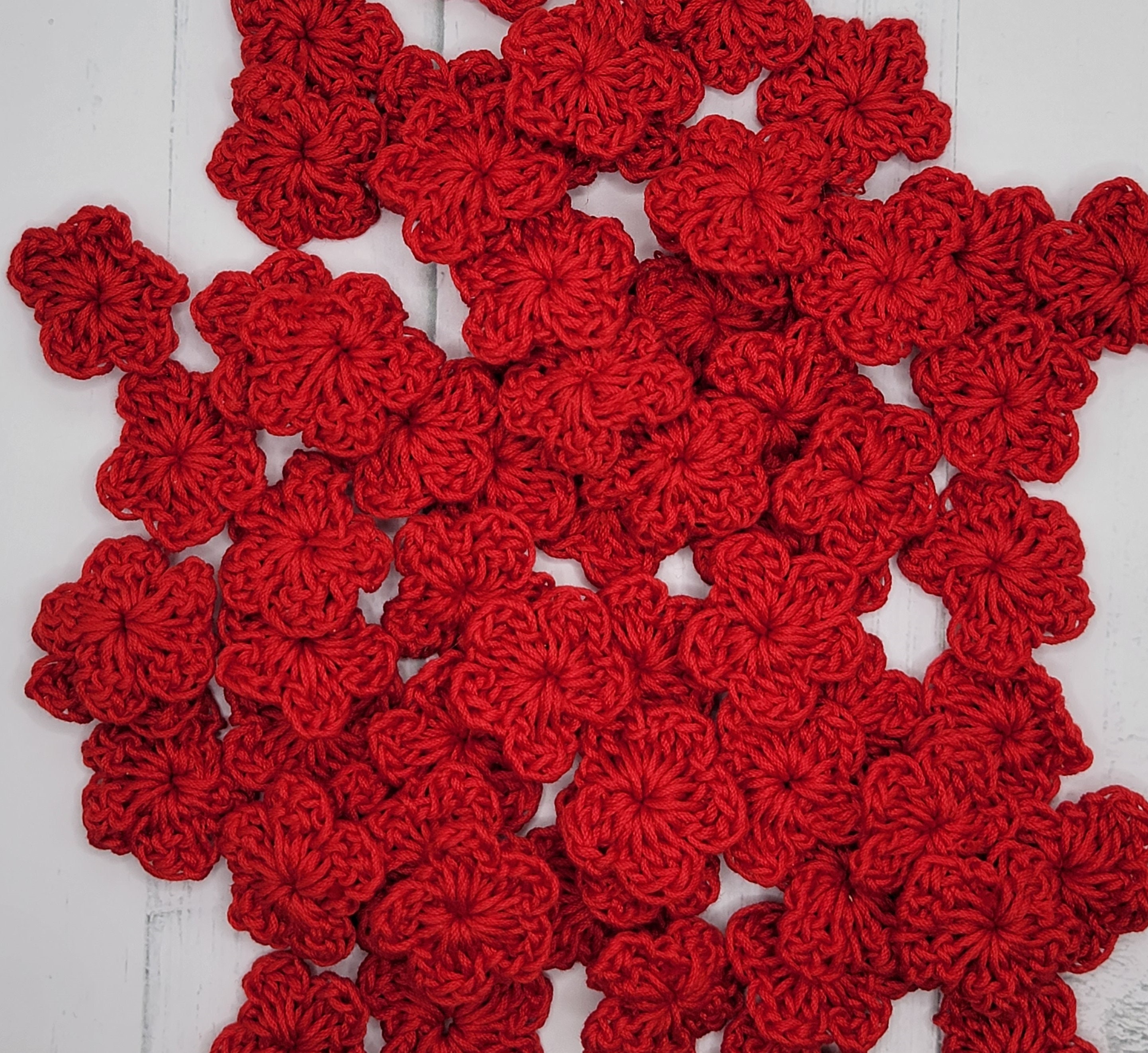 Crochet Mini Flowers 1", Ready to Use Crochet Flowers Applique, , Bulk ...