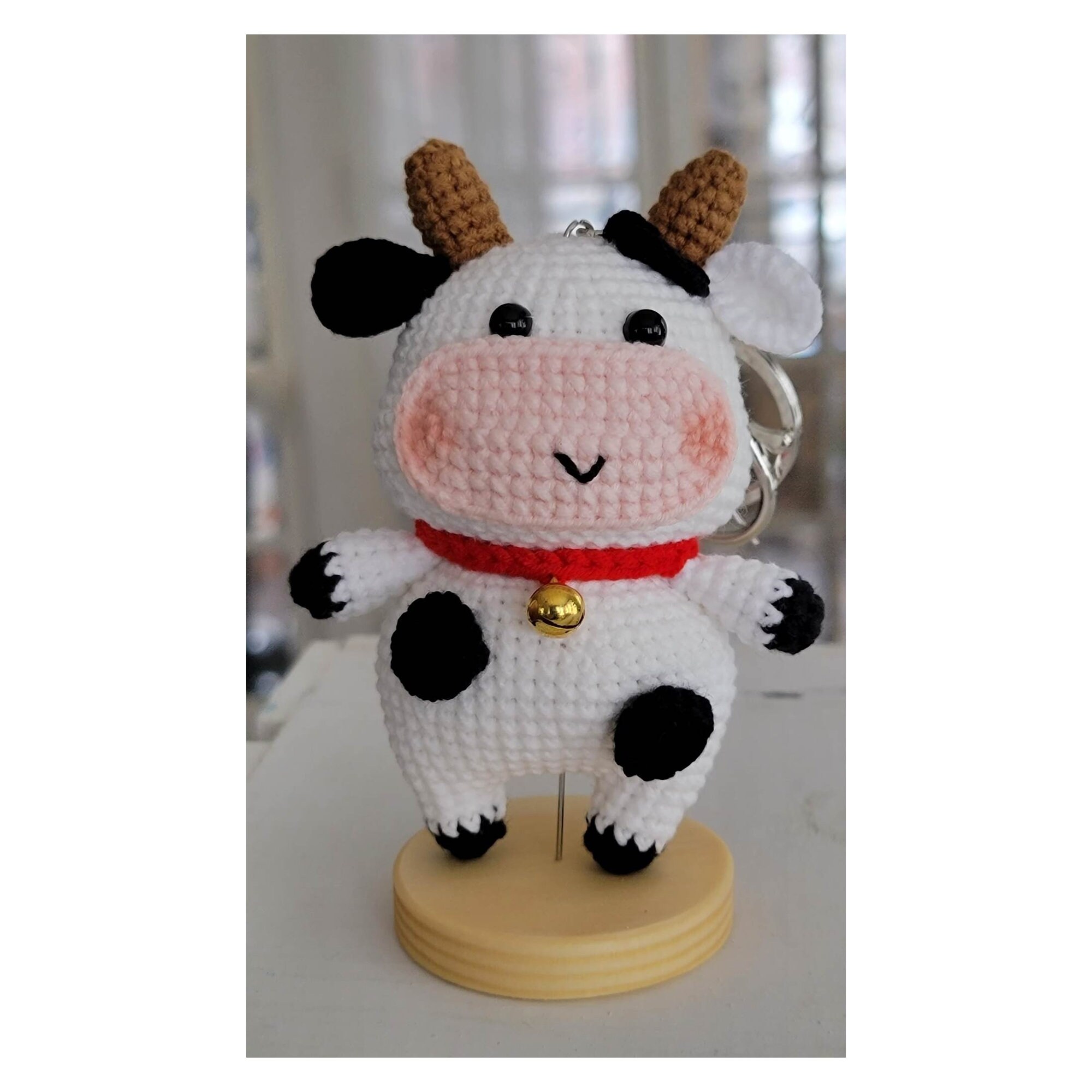 Hand Crochet Cow Key Chain Cow Amigurumi Keychain Bag - Etsy