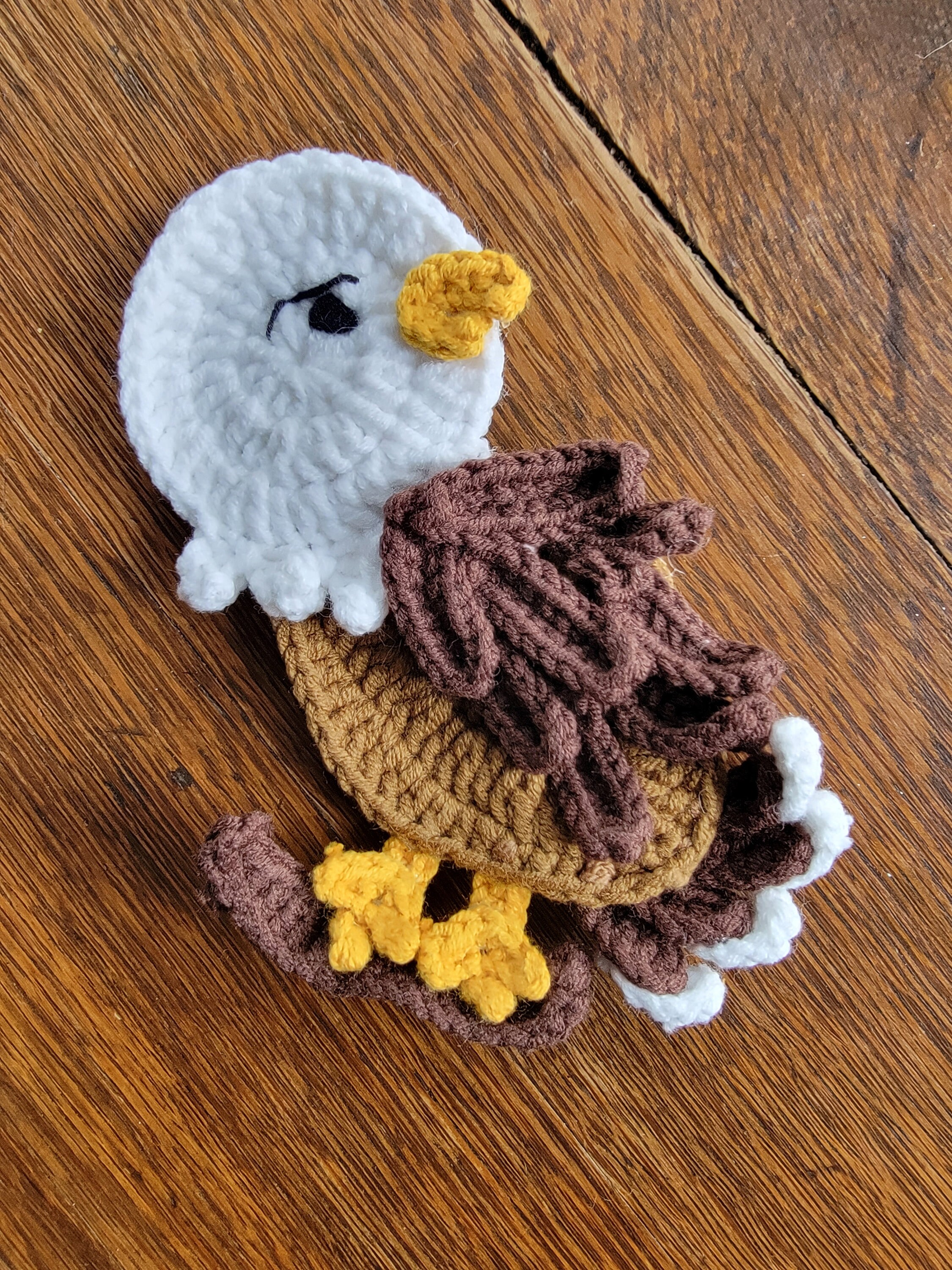Hand Crochet Applique of Bald Eagle for Blanket, Home Decor and ...
