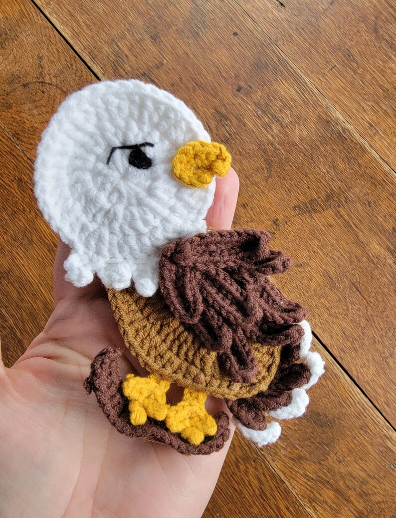 Hand Crochet Applique of Bald Eagle for Blanket, Home Decor and ...