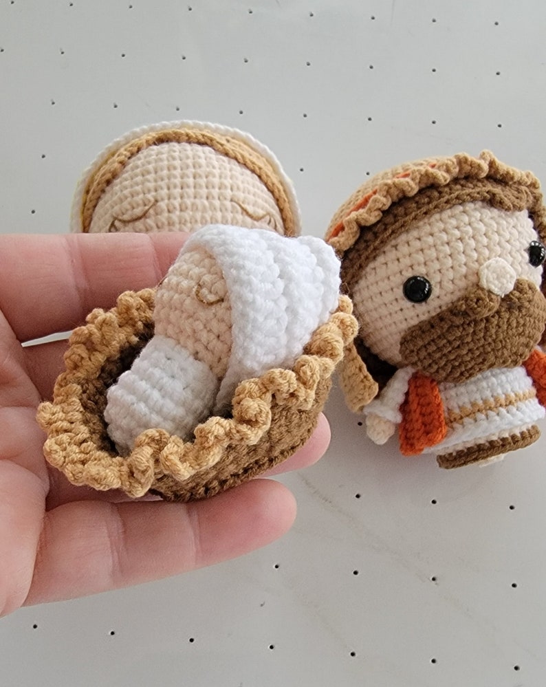 Hand Crochet Nativity , Amigurumi Jesus Mary and Joseph , 3pc - Etsy