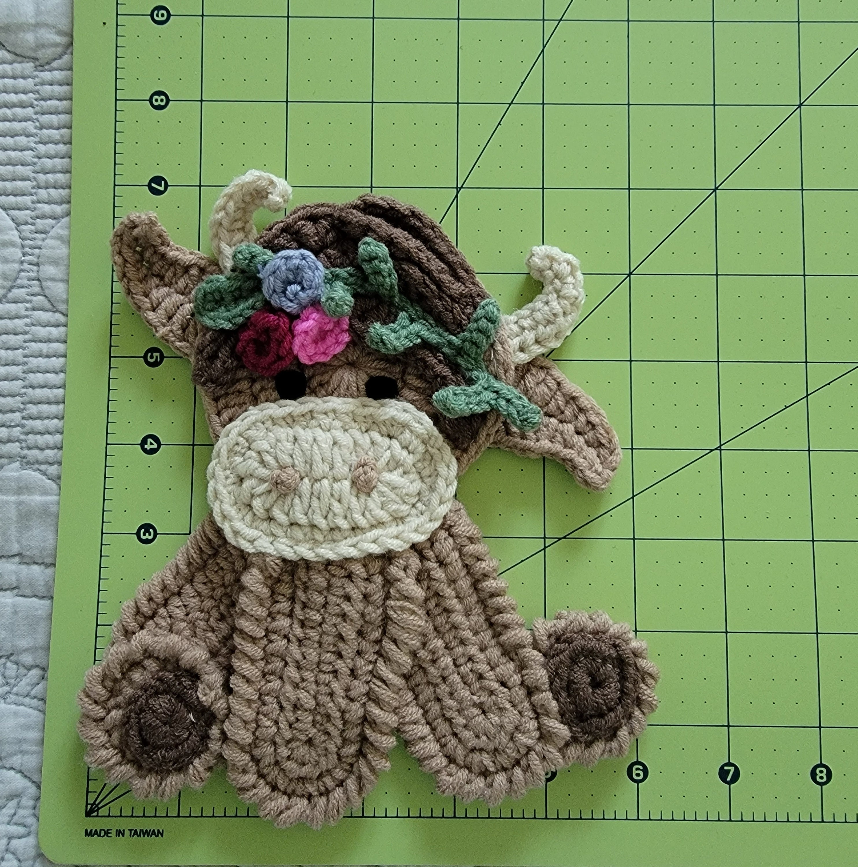 Ready to Use Crochet Applique, Animal Applique, Crochet Buffalo ...