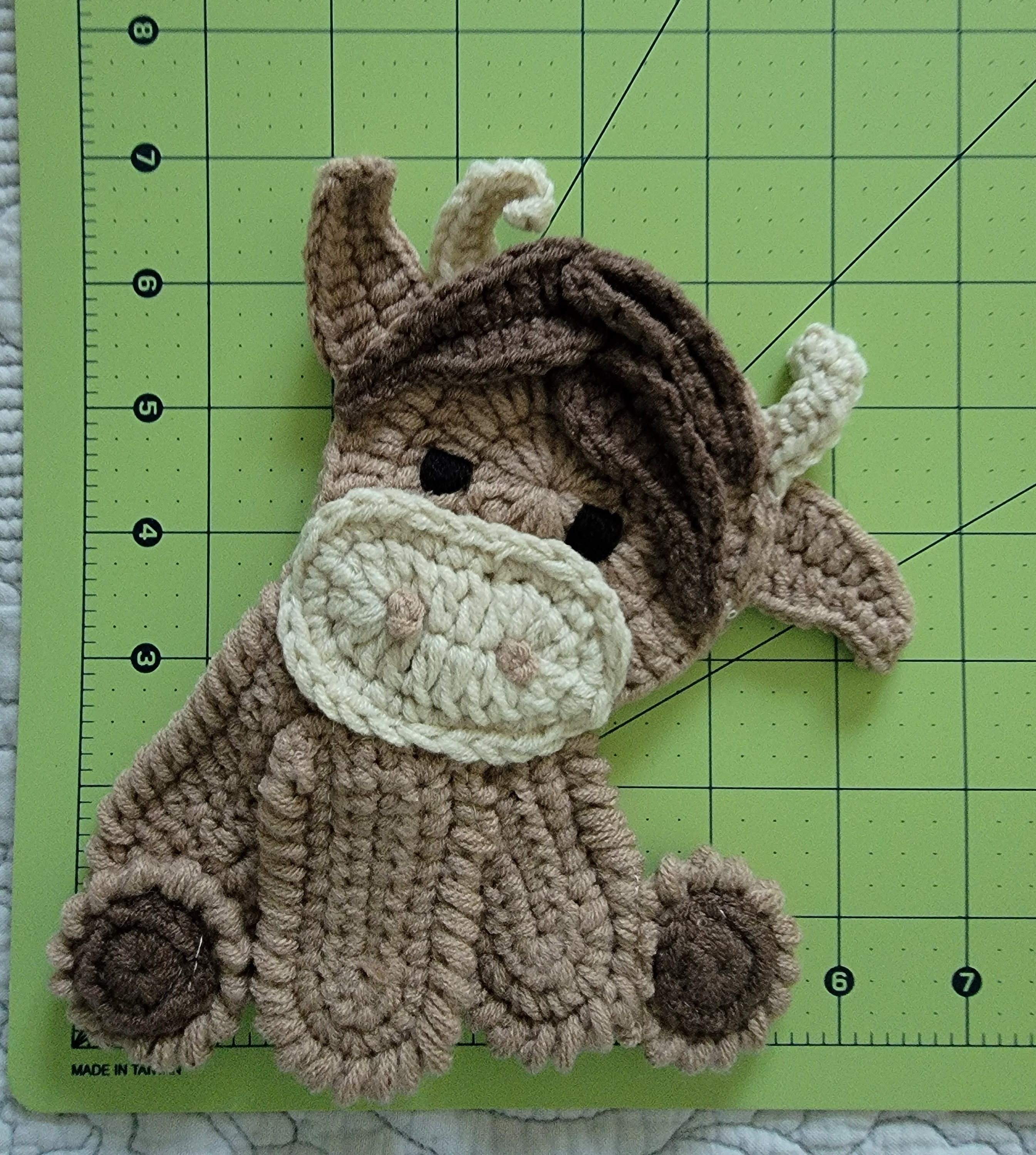 Ready to Use Crochet Applique, Animal Applique, Crochet Buffalo ...