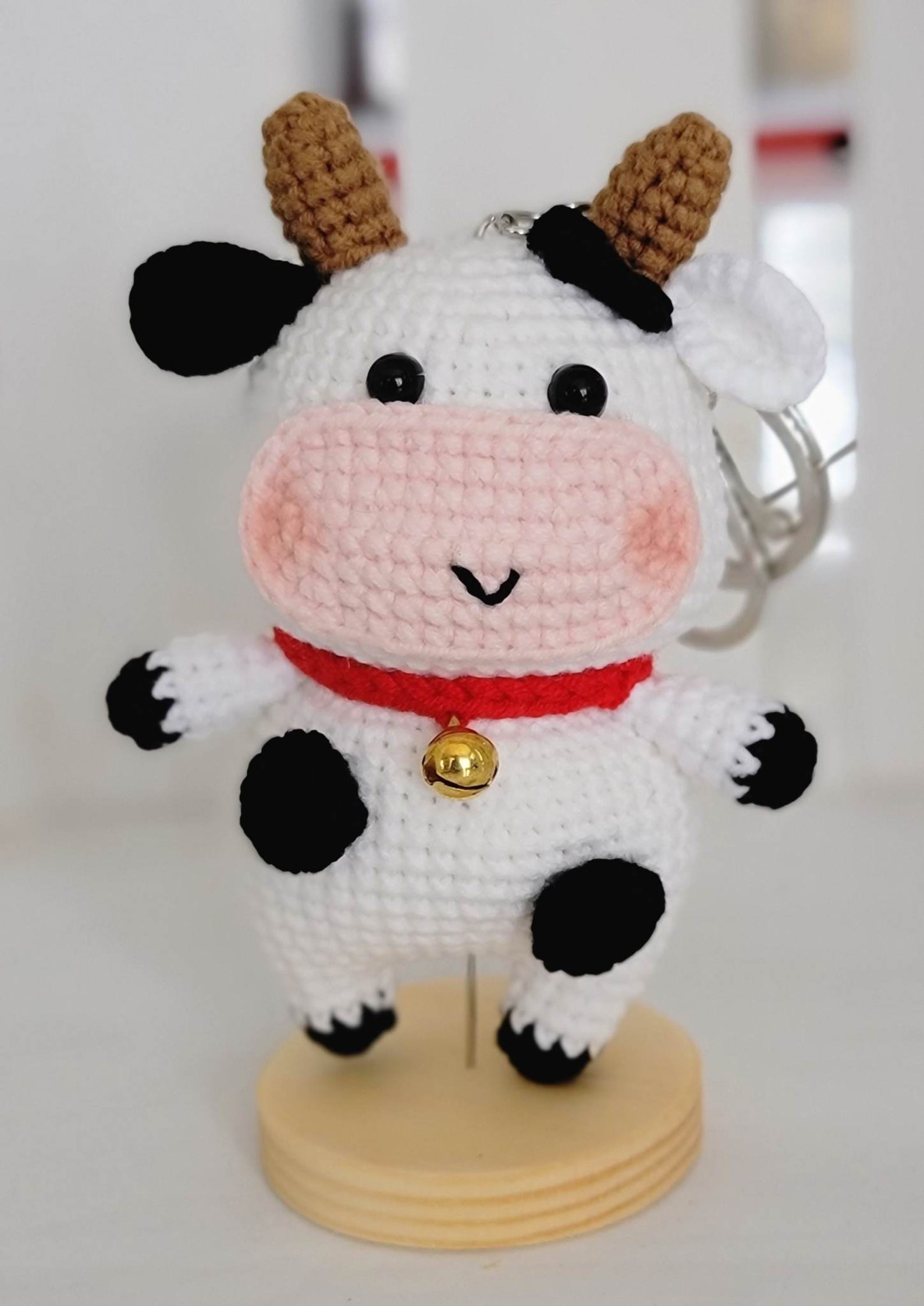 Hand Crochet Cow Key Chain Cow Amigurumi Keychain Bag - Etsy