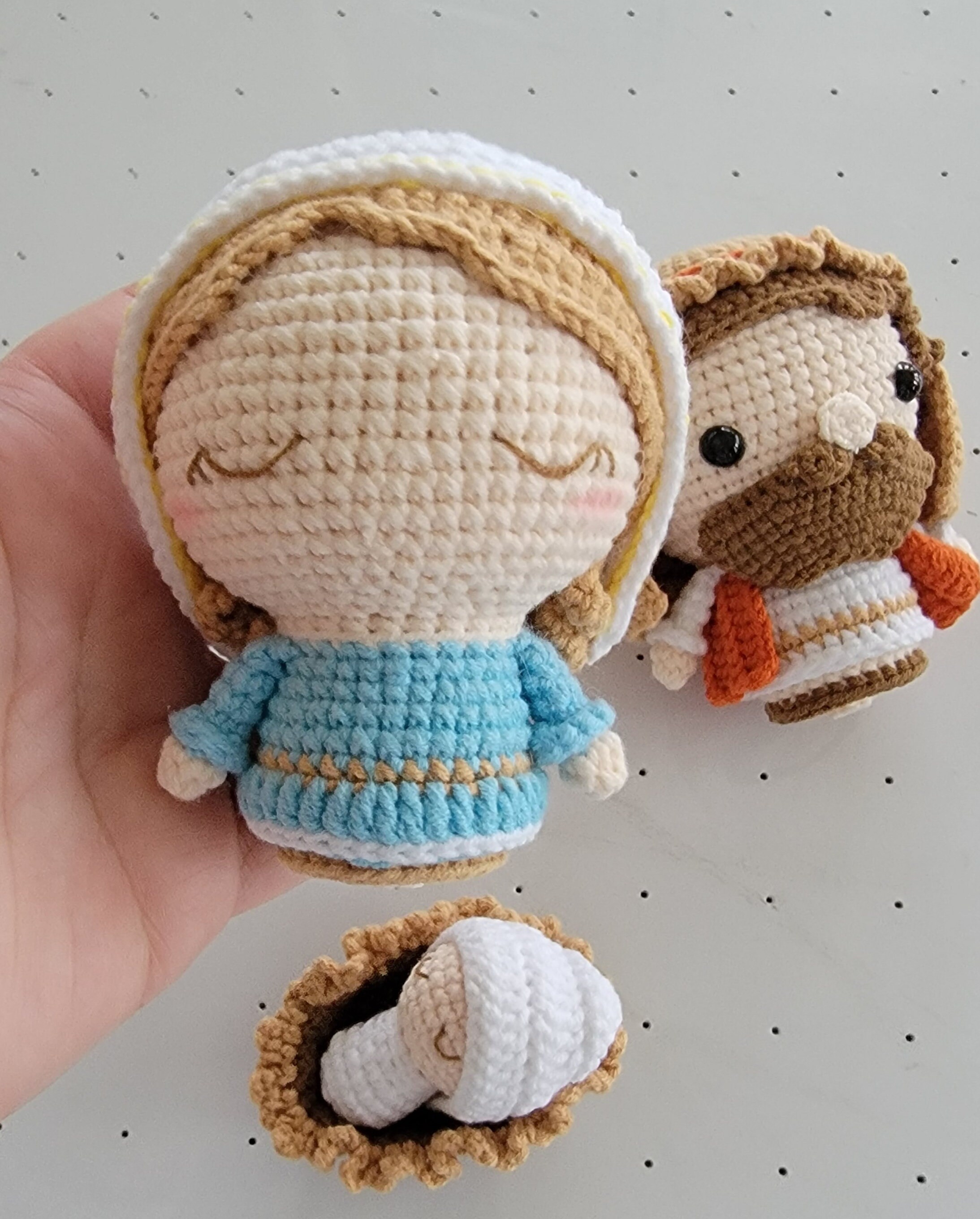 Hand Crochet Nativity , Amigurumi Jesus Mary and Joseph , 3pc - Etsy