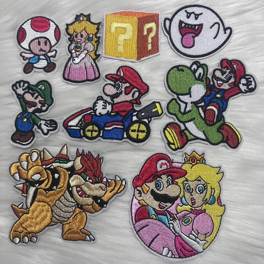 9 Super Mario Iron on Patch, Sew on Patch,embroidered,embroidery ...
