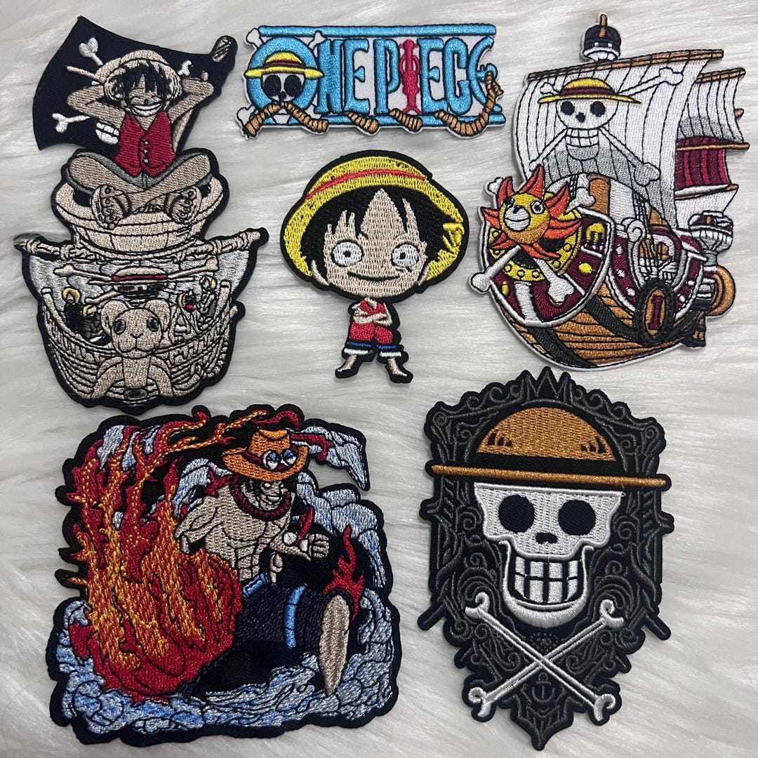 6 One Piece Luffy Iron on Patches Patch Embroidered Embroidery Iron on ...