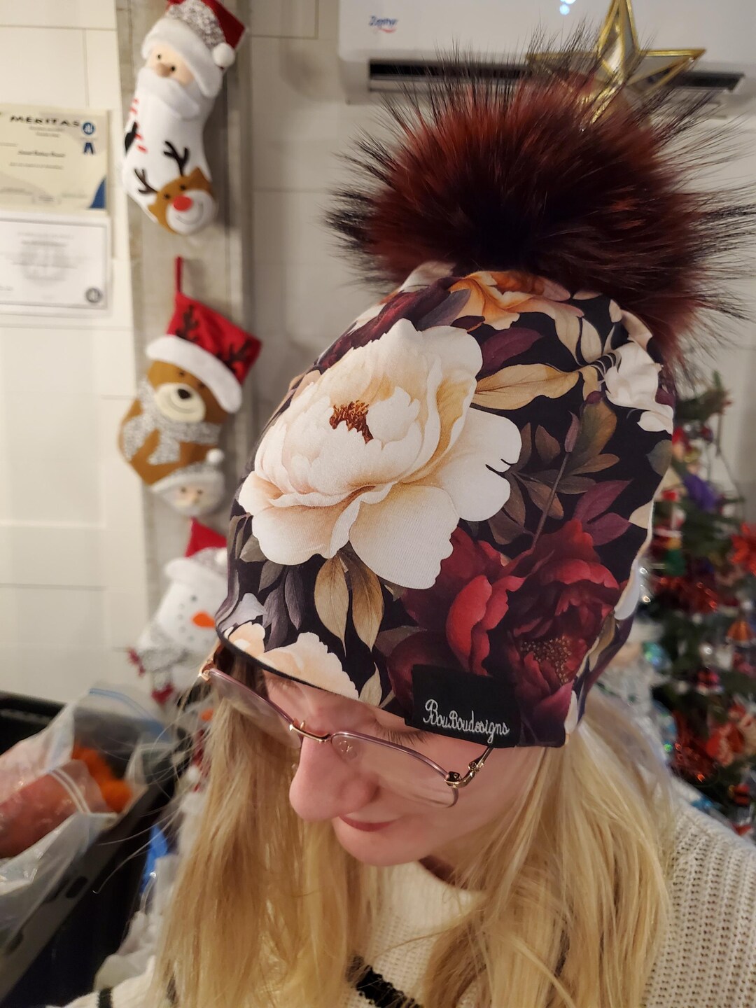 Red Wine Flower Toque - Etsy