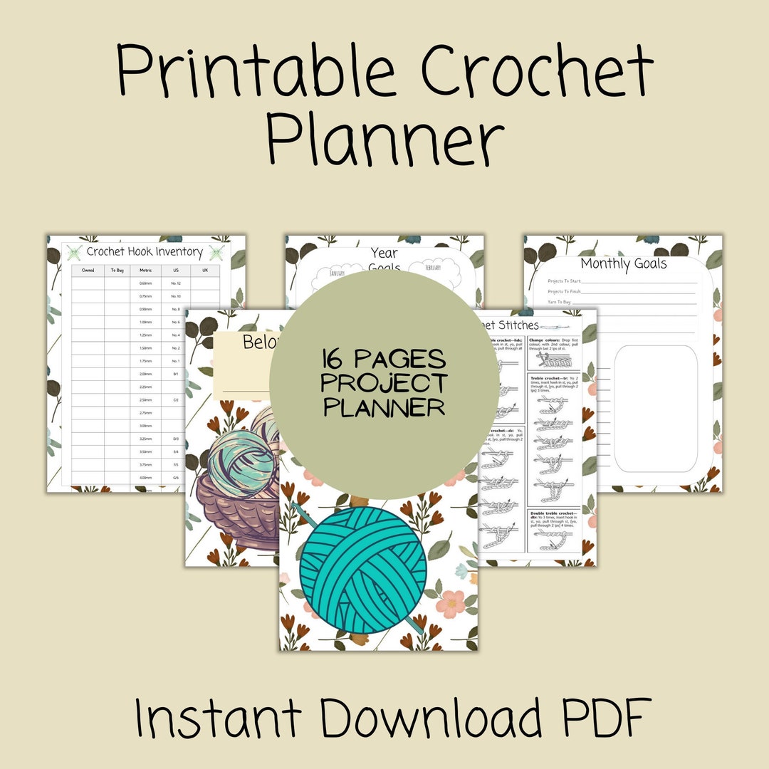 Printable Crochet Planning Journal, Crochet Projects, Instant Download ...