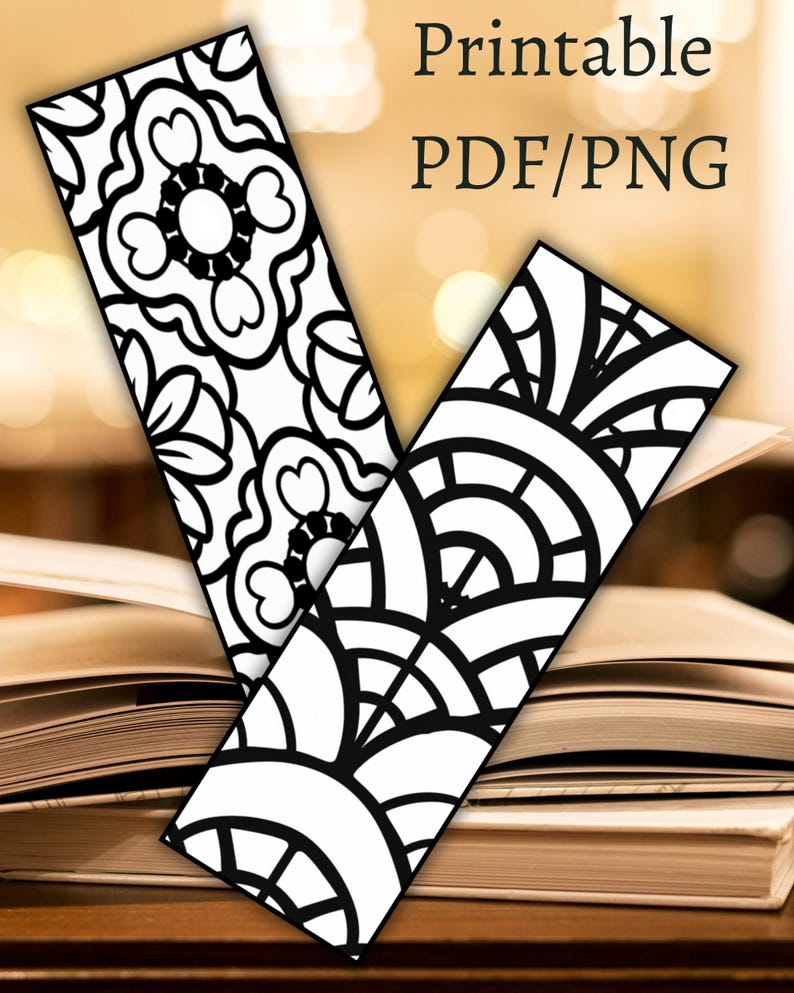 Printable 10 X Coloring Patterns Bookmarks, Junk Journal Ephemera ...