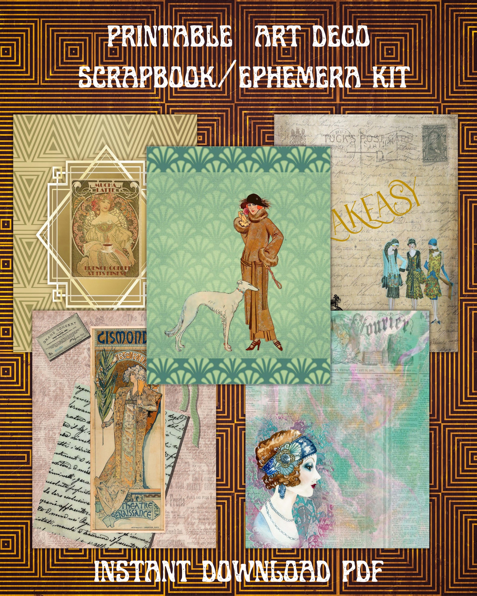 Printable Vintage Art Deco Scrapbook Download Junk Journal - Etsy