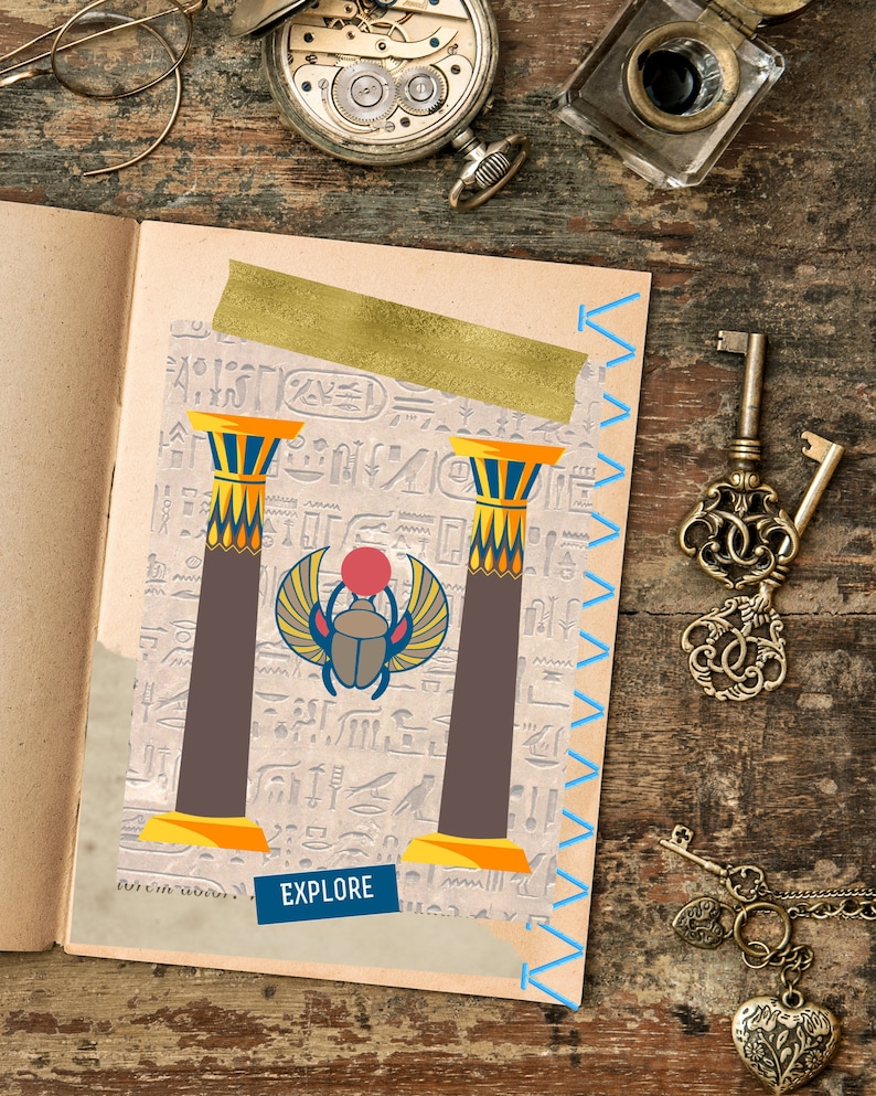 Printable Ancient Egypt Scrapbook Download Junk Journal Vintage Paper ...