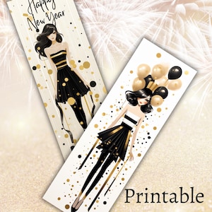 Printable 10 X Happy New Year Bookmarks, Instant Download PDF/PNG - Etsy