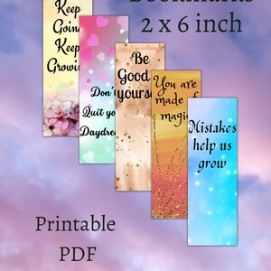 Printable 10 X Positivity Themed Bookmarks, Instant Download PDF - Etsy