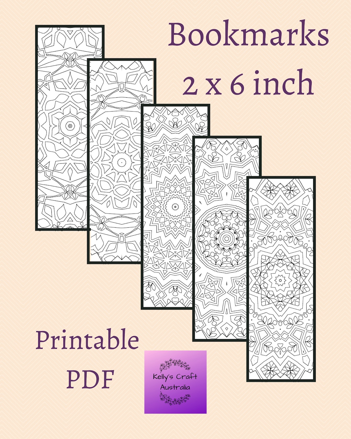 Printable 10 X Mandala Coloring Bookmarks, Instant Download PDF - Etsy