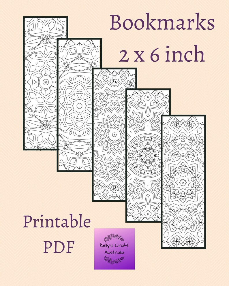 Printable 10 X Mandala Coloring Bookmarks, Instant Download PDF - Etsy