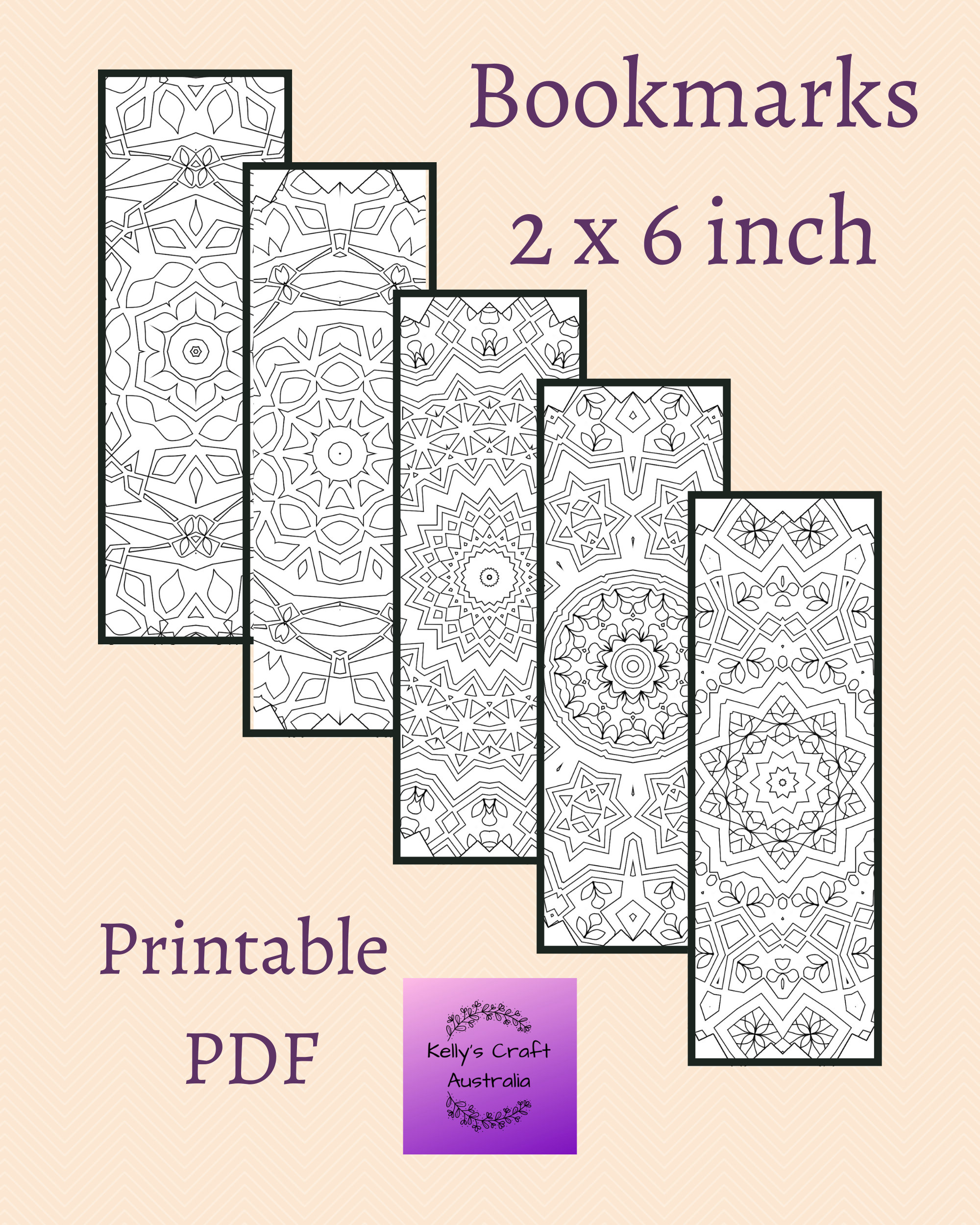 Printable 10 X Mandala Coloring Bookmarks, Instant Download PDF - Etsy
