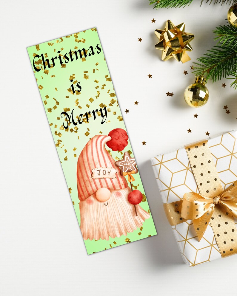 Printable 10 X Christmas Gnomes Bookmarks, Instant Download PDF - Etsy