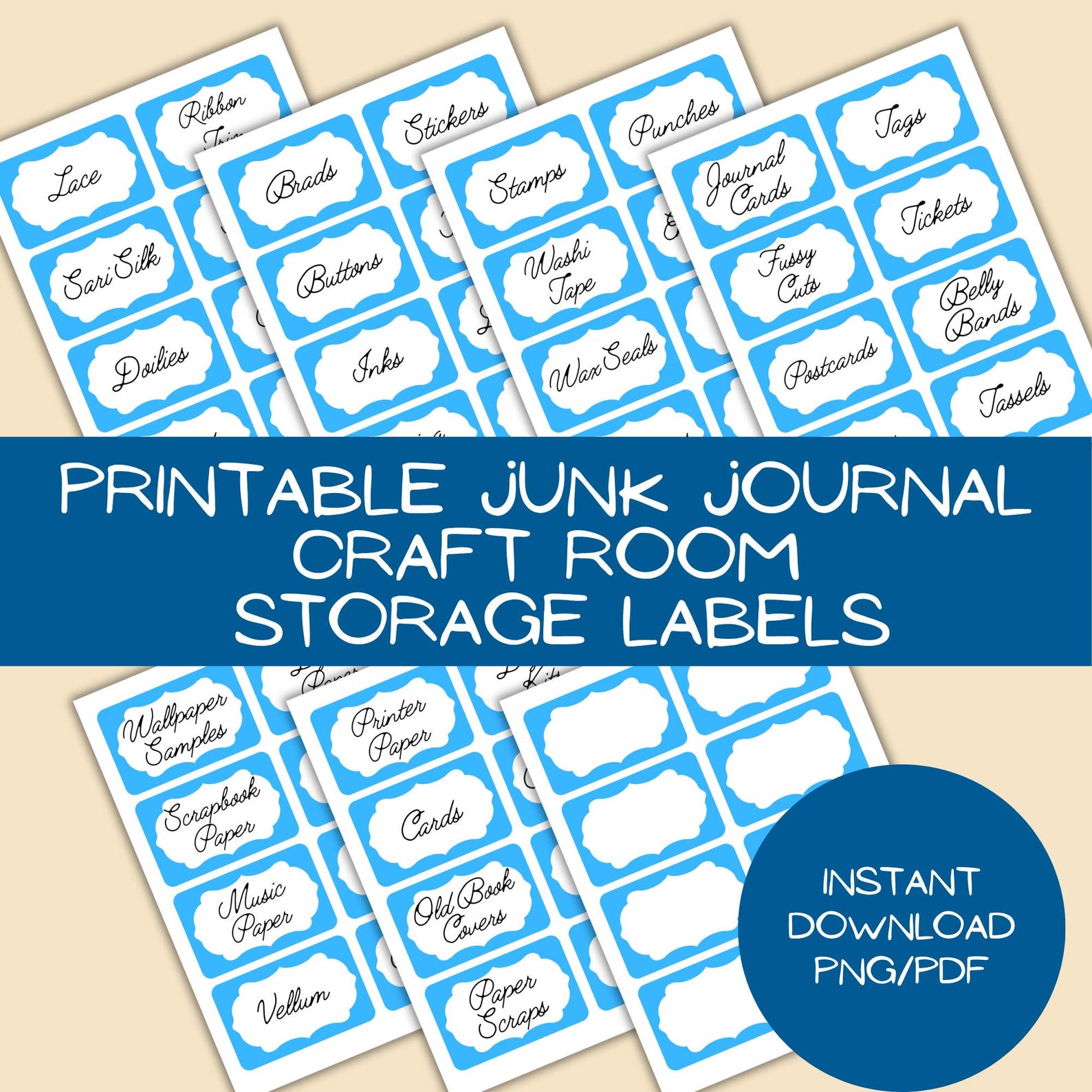 Printable Junk Journal Craft Storage Labels – Organize Your Craft Room ...