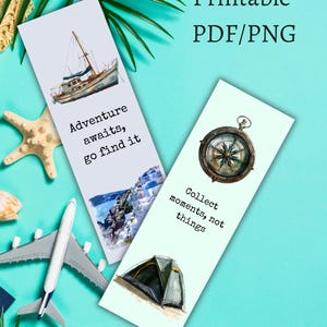 Printable 10 X Travel Themed Bookmarks, Junk Journal Ephemera, Instant ...