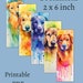Printable 10 X Watercolor Dog Themed Bookmarks, Instant Download PDF ...