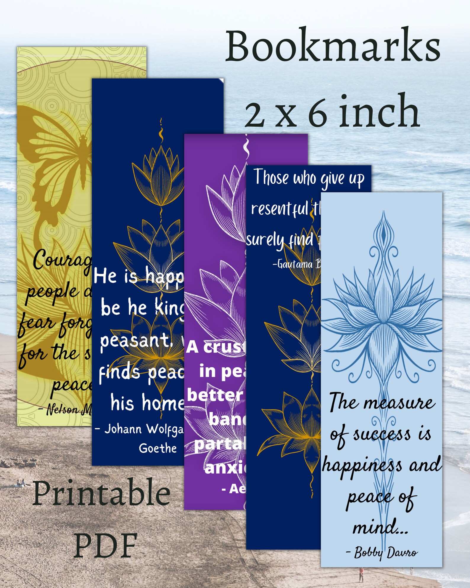 Printable 10 X Peace Themed Bookmarks, Instant Download PDF - Etsy