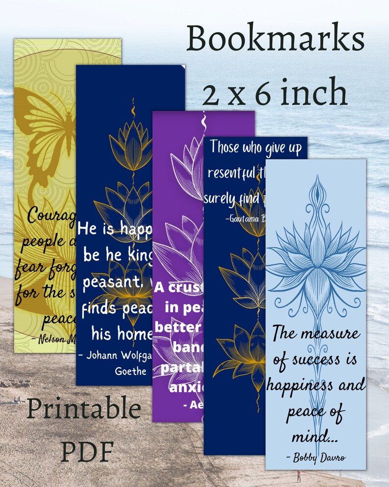 Printable 10 X Peace Themed Bookmarks, Instant Download PDF - Etsy
