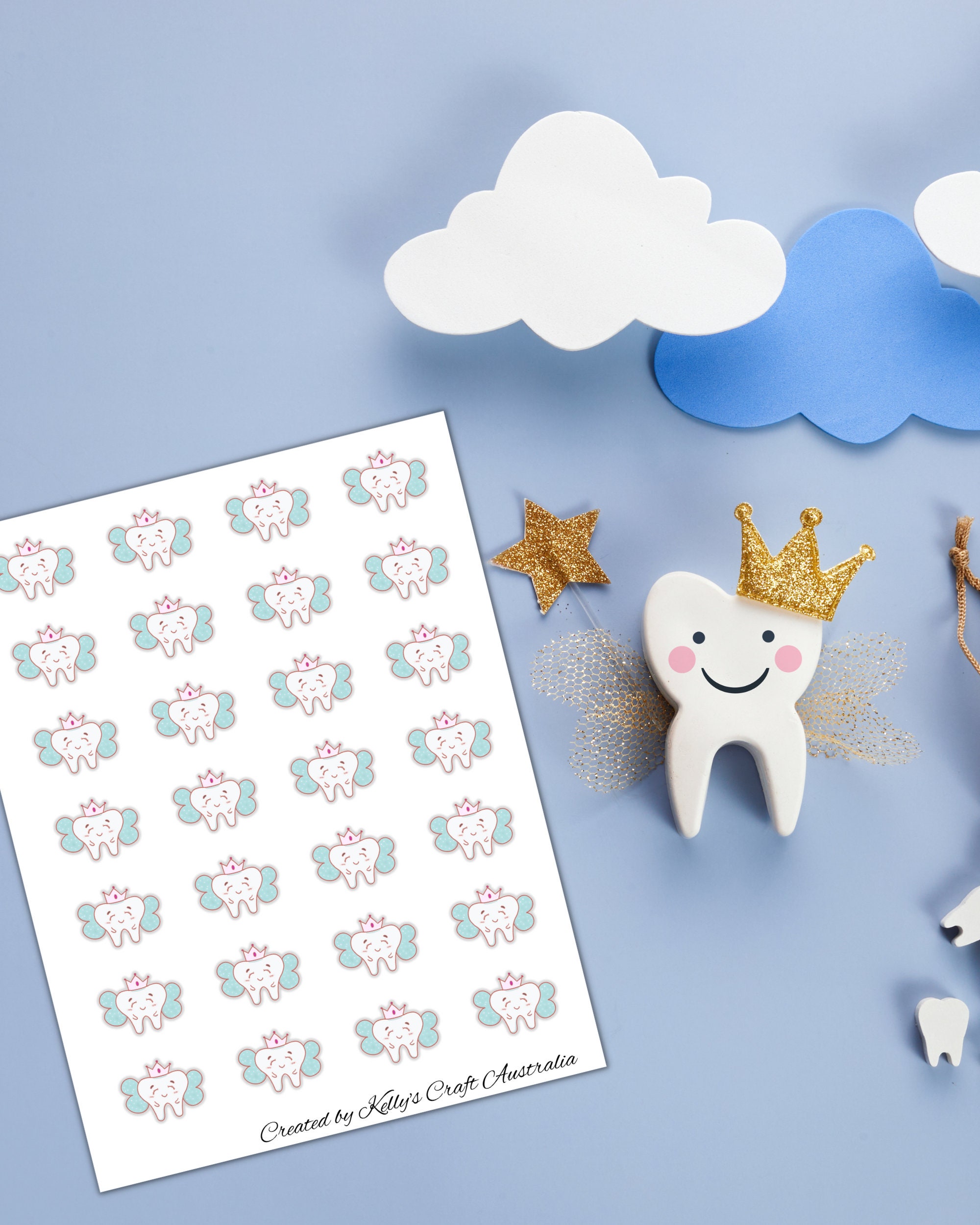 Printable Tooth Fairy Stickers Page Planner Stickers Digital - Etsy