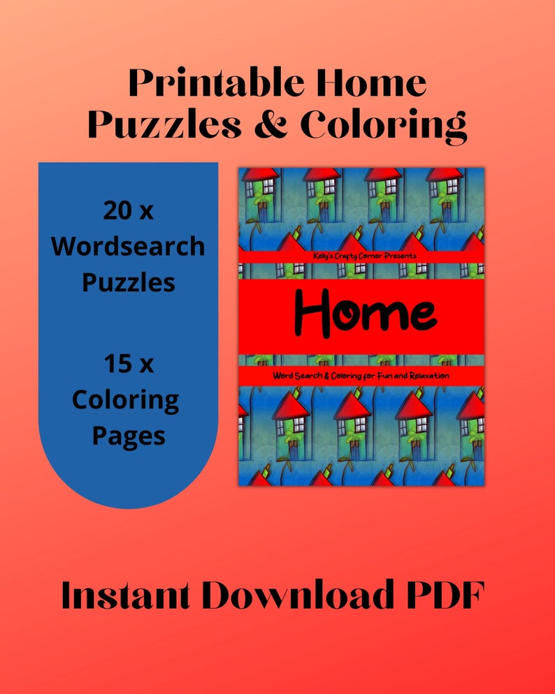 Printable Home Wordsearch and Coloring Pages 8.5 X 11 Inch - Etsy Australia