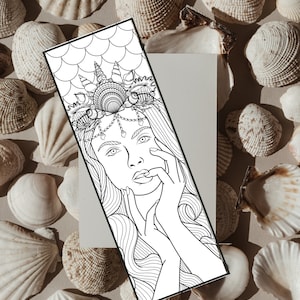 Printable 10 X Ocean Coloring Themed Bookmarks Set 2, Mermaids and ...