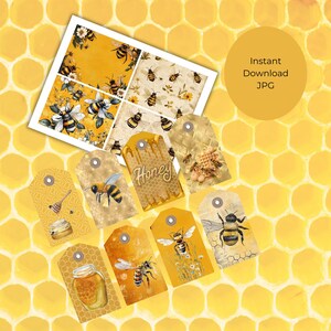 Printable Bee Theme Junk Journal Kit, 27 Pages, Papers, Ephemera ...