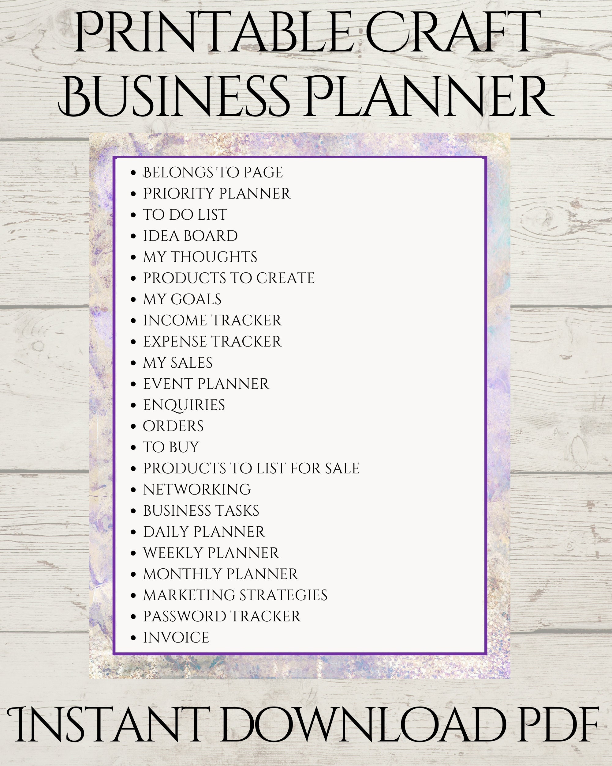 Printable Craft Planner, Craft Business Planner, Lists, Tasks, Daily ...