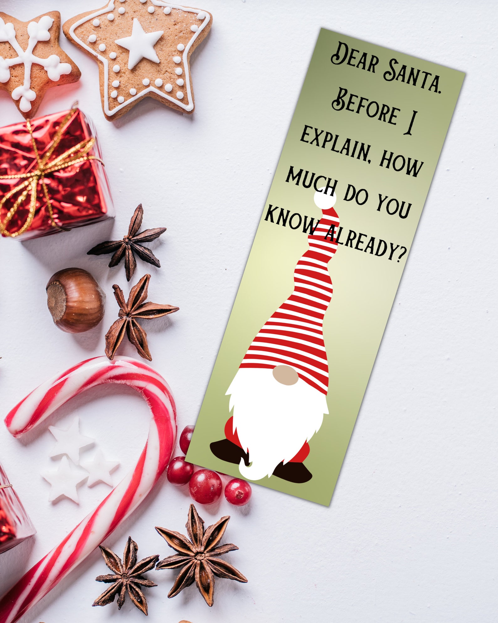 Printable 10 X Christmas Gnomes Bookmarks, Instant Download PDF - Etsy