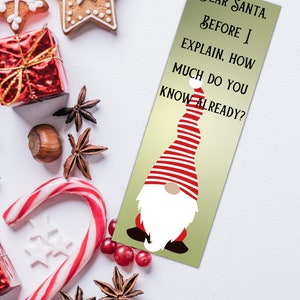 Printable 10 X Christmas Gnomes Bookmarks, Instant Download PDF - Etsy