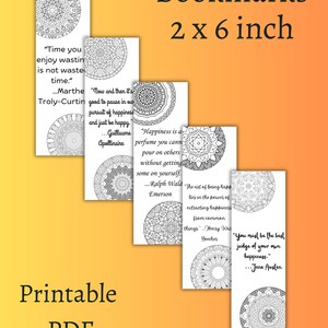 Printable 10 X Happiness Quotes Coloring Bookmarks, Instant Download ...