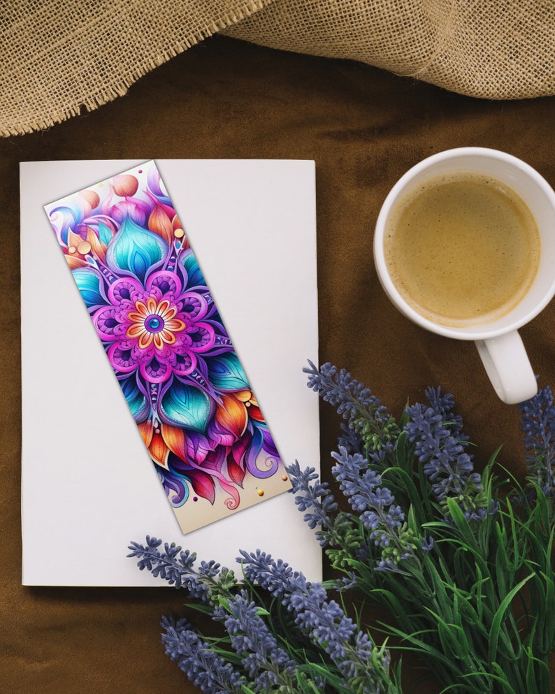 Printable 10 X Multi Colored Mandala Bookmarks Instant - Etsy