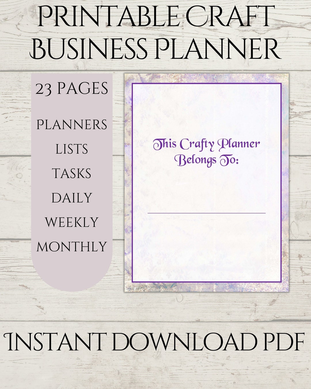 Printable Craft Planner, Craft Business Planner, Lists, Tasks, Daily ...