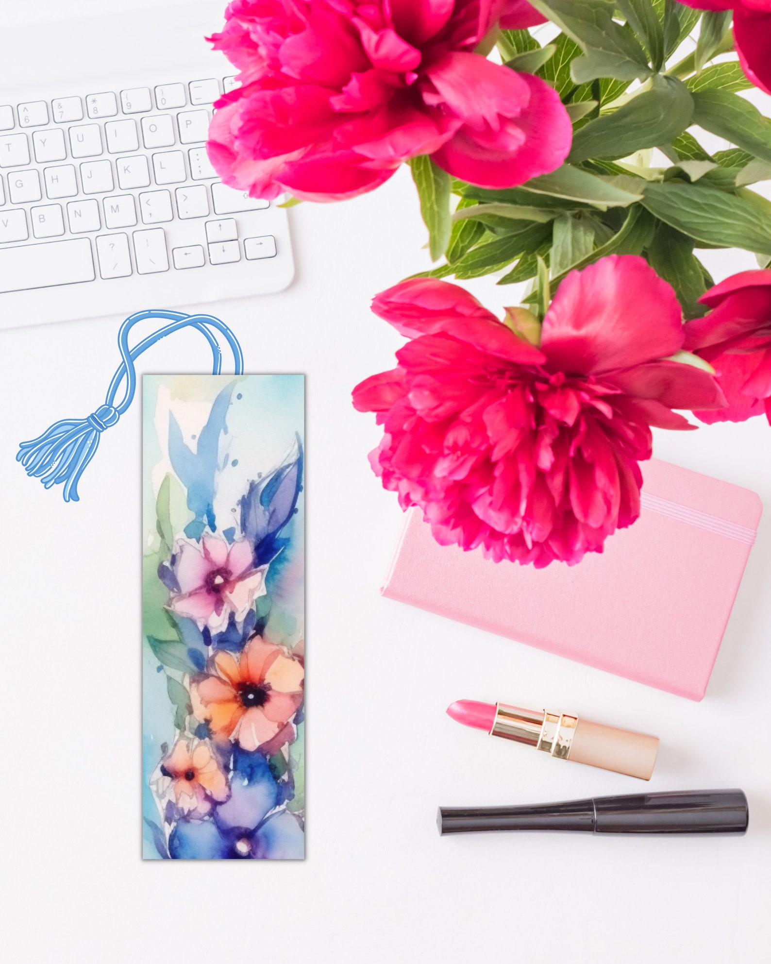 Printable 10 X Watercolor Floral Themed Bookmarks, Instant Download PDF ...