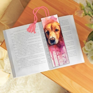 Printable 10 X Watercolor Dog Themed Bookmarks, Instant Download PDF ...