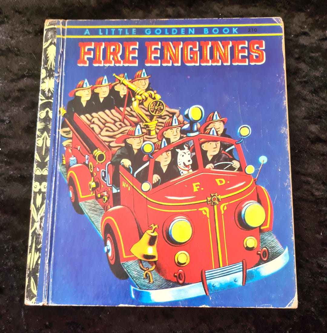 Vintage 1973 Little Golden Book, "fire Engines", Children's Book - Etsy