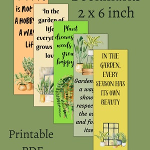 Printable 10 X Gardening Themed Bookmarks, Instant Download PDF - Etsy