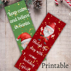 Printable 10 X Christmas Santa Bookmarks, Junk Journal Ephemera ...