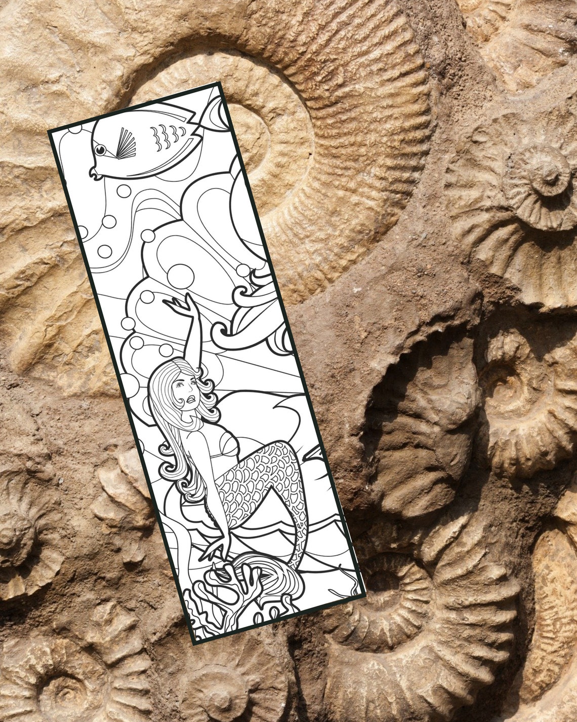 Printable 10 X Ocean Coloring Themed Bookmarks Set 2 Mermaids - Etsy