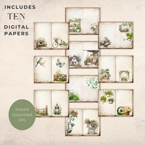 Printable Cottage Core Theme Junk Journal Kit, 27 Pages, Book Cover ...