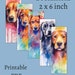 Printable 10 X Watercolor Dog Themed Bookmarks, Instant Download PDF ...
