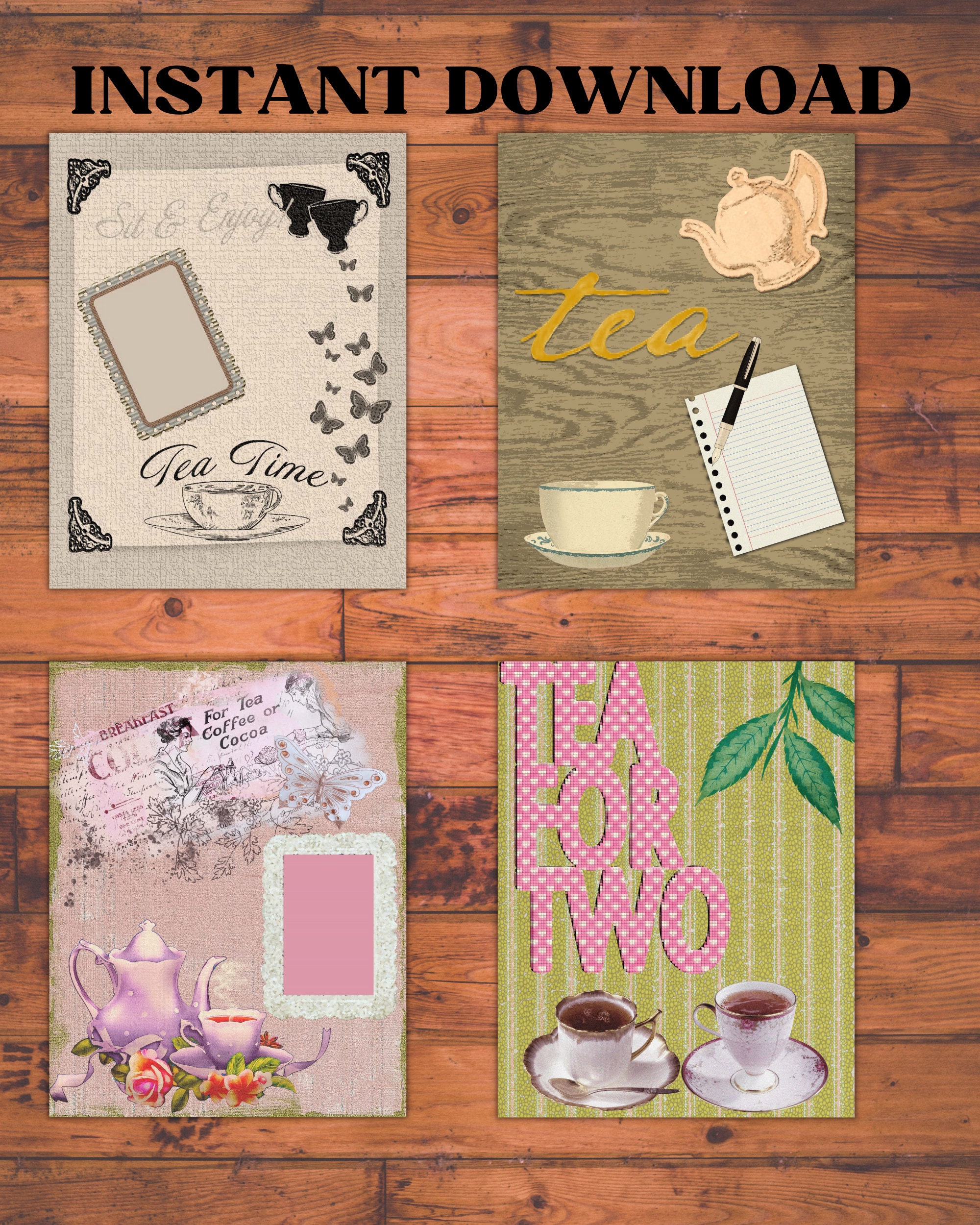Printable Afternoon Tea Scrapbook Pages Junk Journal - Etsy