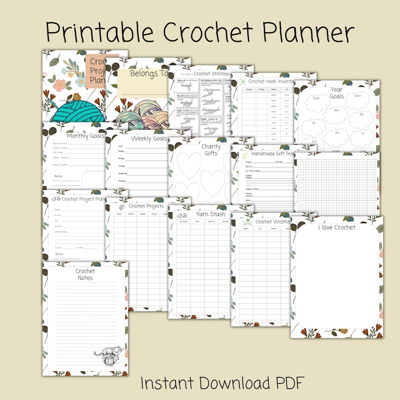 Printable Crochet Planning Journal, Crochet Projects, Instant Download ...