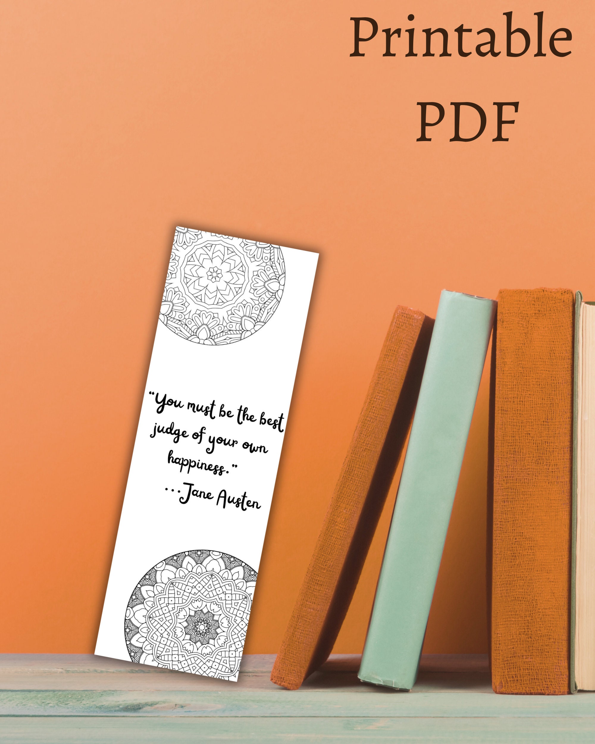 Printable 10 X Happiness Quotes Coloring Bookmarks, Instant Download ...